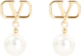Valentino Garavani Femme, Accessoires, Gris, Taille: ONE Size Boucles doreilles VLogo Signature