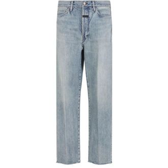 Fear of God Homme, Jeans, Bleu, Taille: W33 Jean en denim bleu indigo avec logo