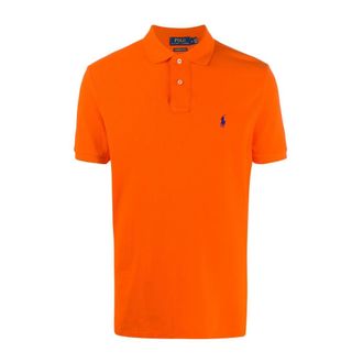 Polo Ralph Lauren Homme, Tops, Orange, Taille: XL Custom Slim Fit Mesh Polo