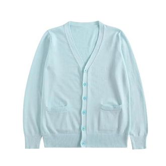 Generic Femmes Col V Solide Tricot Top Cardigan Mode Cardigan Printemps Fin Manches Longues Slim Vestes, turquoise, Taille XS