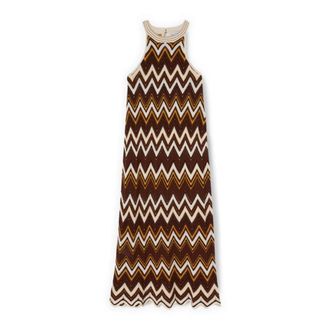 Motivi Langes Kleid aus strukturiertem Strick - - Dresses - Damen - Braun - XS
