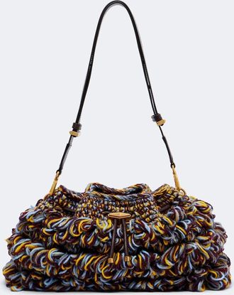 Jimmy Choo London Schultertasche Cinch Medium aus Strick