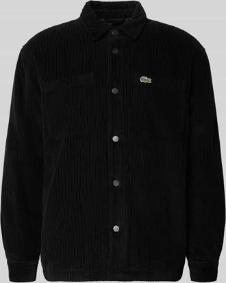 Lacoste Relaxed Fit Hemdjacke aus reiner Baumwolle