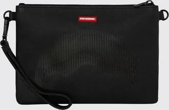 Sprayground Disappearing Shark Clutch aus PVC mit Logo und Handgelenkschlaufe
