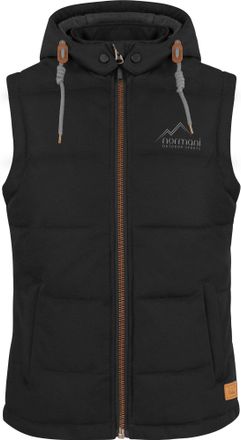 Normani Damen Steppweste Winddichte Winterweste &Auml;rmellose Outdoor Weste mit Kapuze, Stehkragen und Seitentaschen Farbe Dunkelschwarz Gr&ouml;&szlig;e XXL