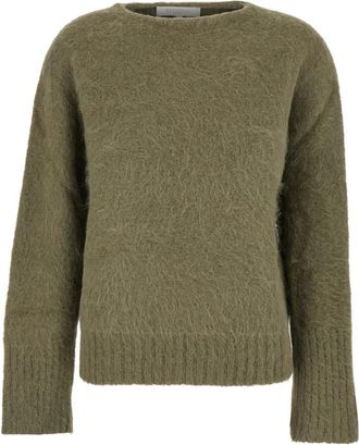 Antonelli Femme, Pulls, Vert, Taille: 40 FR Pull Vert Effet Brossé en Mélange de Laine