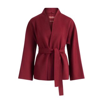 Max Mara Femme, Blouses et Chemises, Rouge, Taille: 42 FR Manteau Ceintur&eacute; Mstforte