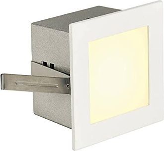 SLV LED Einbauleuchte Frame Basic | Wand- und Deckenleuchte zum Einbau | Eckig, Weiß, 3000K Warmweiß | Stilvolle Wandleuchte, Einbau-Strahler LED Treppen-