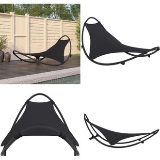 vidaXL Vidaxl - Chaise longue &agrave; bascule avec roues Acier et textil&egrave;ne Noir - Chaise Longue - Fauteuil De Jardin - Transat - Relax - Bain De Soleil - Home &