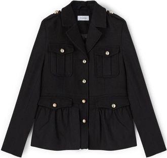 Motivi Femme, Vestes, Noir, Taille: 46 FR Veste en m&eacute;lange de laine avec fronces