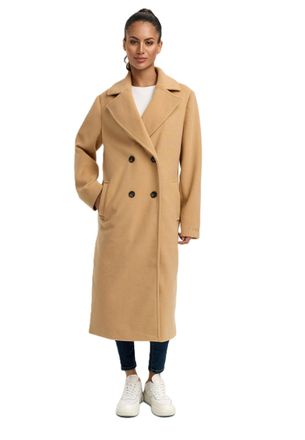 Navahoo Damen &Uuml;bergangsmantel (XS-3XL) - Eleganter Mantel mit Reverkragen, Mantel im Trenchcoat Stil, Warme Jacke Frauen - N052 (M, Camel)