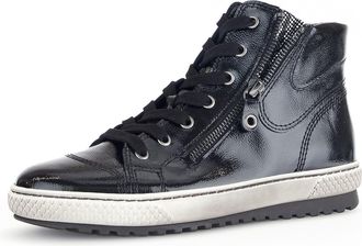 Gabor Damen High-Top Sneaker, Frauen Halbschuhe,schnürstiefeletten,straßenschuhe,Strassenschuhe,Sportschuhe,schwarz/silb.(smok,38 EU / 5 UK