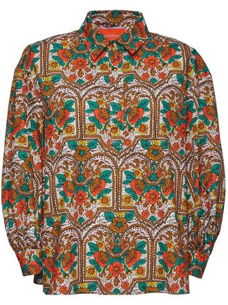 La DoubleJ chemise Poet &agrave; imprim&eacute; graphique - Marron