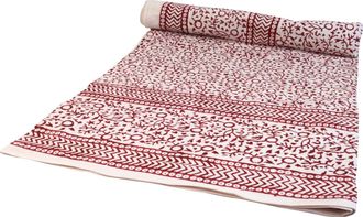 Guru Shop Blockdruck Tagesdecke, Bett & Sofa&uuml;berwurf, Handgearbeiteter Wandbehang, Wandtuch - Design 6, Baumwolle, Size:Single 150x200 cm