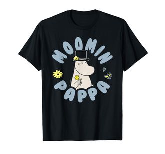 Moomin Pappa Blume Weiß Umriss T-Shirt