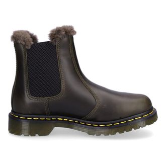 Dr. Martens Braune Leder-Orleans-Stiefel mit Kunstpelz - - Shoes - Damen - Braun - 37 EU