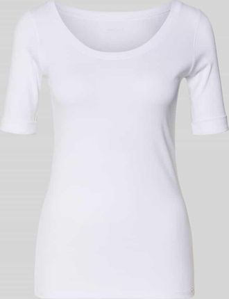 Marc Cain T-Shirt mit &Auml;rmelaufschlag und Rundhalsausschnitt