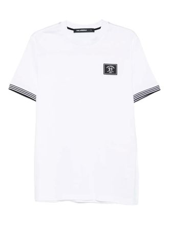Karl Lagerfeld t-shirt en coton à détail de logo - Blanc