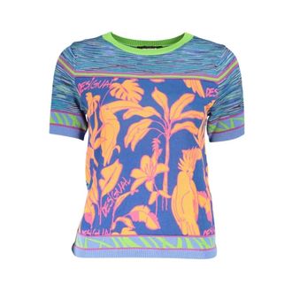 Desigual Tricot col rond - Femme - Pulls - Bleu - Taille: 44 FR