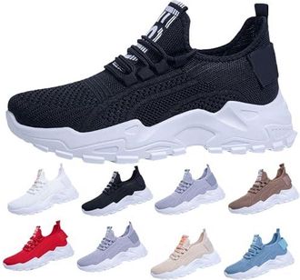 Generic Baskets &eacute;paisses pour femme avec doublure en maille respirante - Confortables - Pour la marche, lathl&eacute;tisme, la gym, le tennis - Antid&eacute;rapantes et l&eacute;g