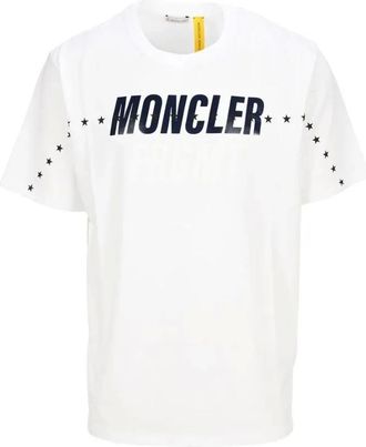 Moncler Homme, Tops, Blanc, Taille: L Maglia T-Shirt