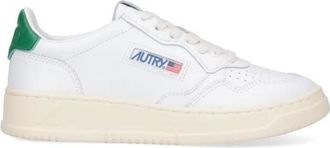 Autry Low-Top Sneaker - Low-Top White Leather Sneakers With Multicolor Emb - Gr. 36 (EU) - in Wei&szlig; - f&uuml;r Damen
