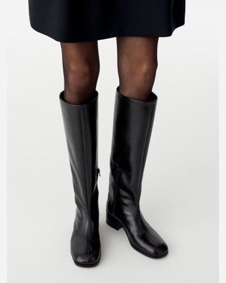 Arket Kniehoher Lederstiefel -Schwarz