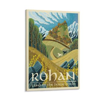 Generic Herr der Ringe Retro-Reise-Poster Rohan Bild Druck Wandkunst Poster Malerei Leinwand Poster Kunstwerke Zimmer Ästhetisch 20 x 30 cm