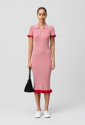 Claudie Pierlot Robe longue maille fine ray&eacute;e