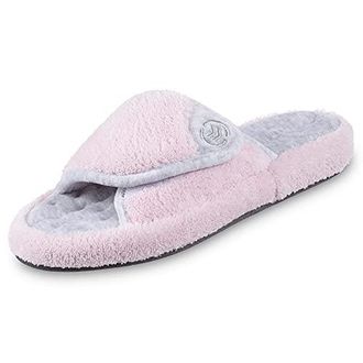 Isotoner Pantoufles en Terry Spa pour femme avec mousse &agrave; m&eacute;moire de forme pour un confort int&eacute;rieur et ext&eacute;rieur, Rose p&eacute;tal, 39/40 EU