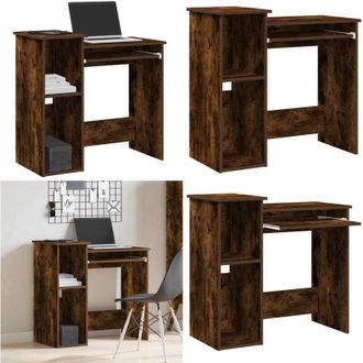 vidaXL Schreibtisch mit Regal R&auml;uchereiche 84x40x78 cm Holzwerkstoff - Vidaxl