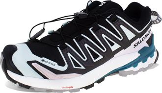 Salomon XA PRO 3D V9 GTX W Wanderschuhe Damen, Black Bleached Aqua Harbor Blue L47119100, 42 EU