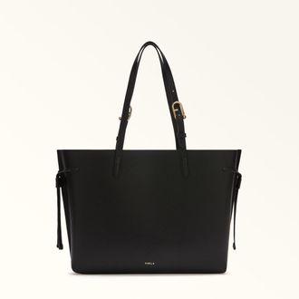 Furla Ava Tote-bag L Nero Schwarz Doppeltes Pebble Kalbsleder Damen