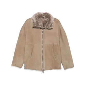 Giorgio Brato Femme, Vestes, Brun, Taille: 38 FR Veste en cuir