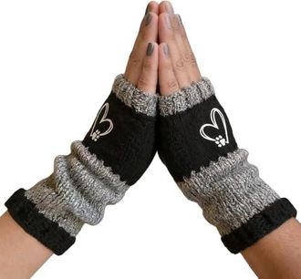 Generic Mitaines chaudes sans doigts | Moufles avec d&eacute;tails matelass&eacute;s en forme de coeur - Chauffe-bras tricot&eacute;s | Pour cyclisme, p&ecirc;che, camping, moto, randon