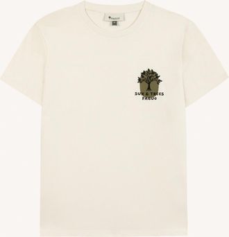 Faguo T-shirt &eacute;cru sun and trees coton - ARCY