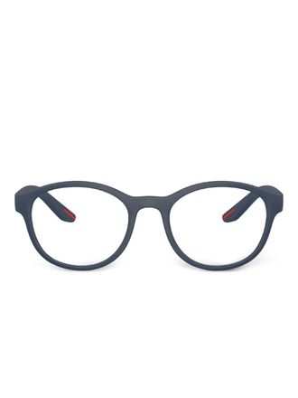Prada Brille mit rundem Gestell - Blau