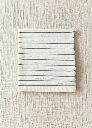 Mango Couverture enfant coton &agrave; rayures bleu p&eacute;trole - Home - 70X100cm - MANGO HOME