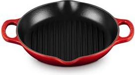 LE CREUSET Gril rond profond en fonte émaillée Signature avec poignée dassistance, 25 cm, Cerise, 20208250600422