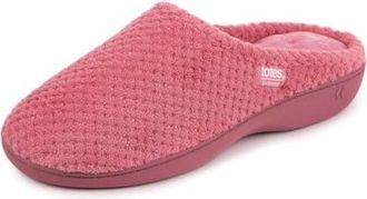 Isotoner Pantoufles mules en tissu polaire pour femme Popcorn, rose, 41.5 EU
