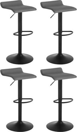 Woltu Tabouret Bar Lot de 4, Tabouret de Bar à Hauteur Réglable, Tabouret de Comptoir Pivotant à 360° pour Bar, Cuisine, Comptoir, Café, PVC+Métal, avec Rep