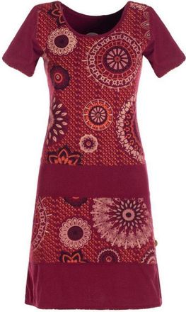 vishes Sommerkleid Kurzarm Damen Sommer-Kleid Mini-Kleid Tunika-Kleid T-Shirtkleid Guru, Hippie, Ethno Style