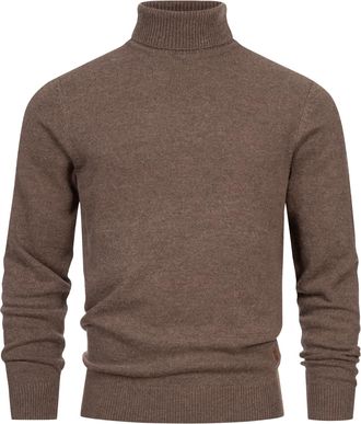 Indicode Herren INMargous Roll Neck Klassischer Rollkragenpullover | Herrenpullover Strickpullover f&uuml;r M&auml;nner Dk. Brown Mix, XXL