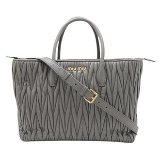 Miu Miu Pre-owned Matelasse Leder 2way Handtasche - - Pre-owned - Damen - Grau - ONE SIZE