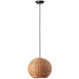 Faro Barcelona Faro Barcelona - H&auml;ngelampe schwarz/rattan &oslash;300 haka 65134-74