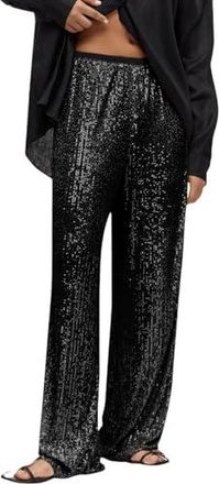 Generic Pantalon &agrave; paillettes scintillantes pour femme - Taille haute - Coupe ample - Jambes larges - Pantalon de f&ecirc;te &agrave; paillettes pour club, concert, Nouvel