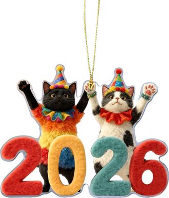 Generic Weihnachtsbaumschmuck - Flache 2D-Acryldekorationen, festliche Ornamente für Tiere | kreative Weihnachtsdekoration für Schlafzimmer, Küche, Kamin, Tür