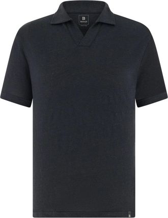 Boggi Milano Homme, Tops, Bleu, Taille: S Polo en jersey de lin stretch
