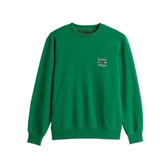Tommy Hilfiger Homme, Sweatshirts et sweats à capuche, Vert, Taille: M SweaT-shirt Logo Brodé