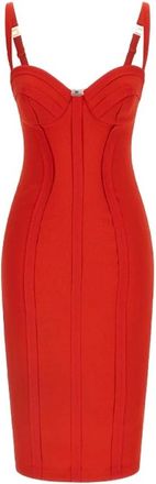 Elisabetta Franchi Femme, Robes, Rouge, Taille: 36 FR Robe L&eacute;g&egrave;re en Cr&ecirc;pe avec Finition Bord Franc
